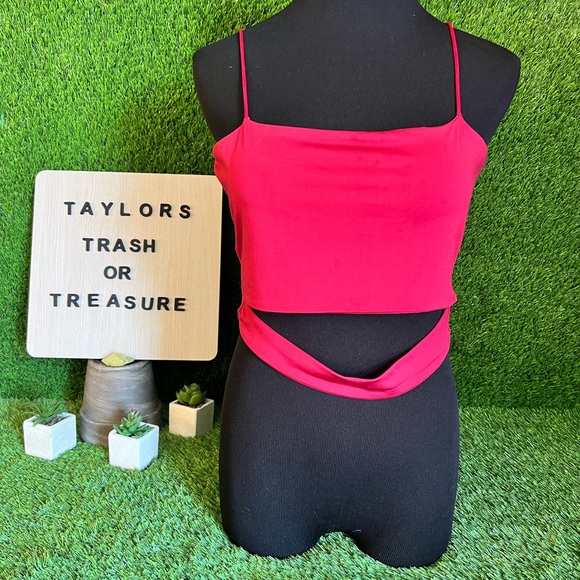 Tops | Red Cut Out Crop Top | Poshmark